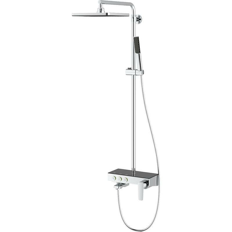 Душевая система Teska Niagara NG3501S с термостатом Хром Черное стекло