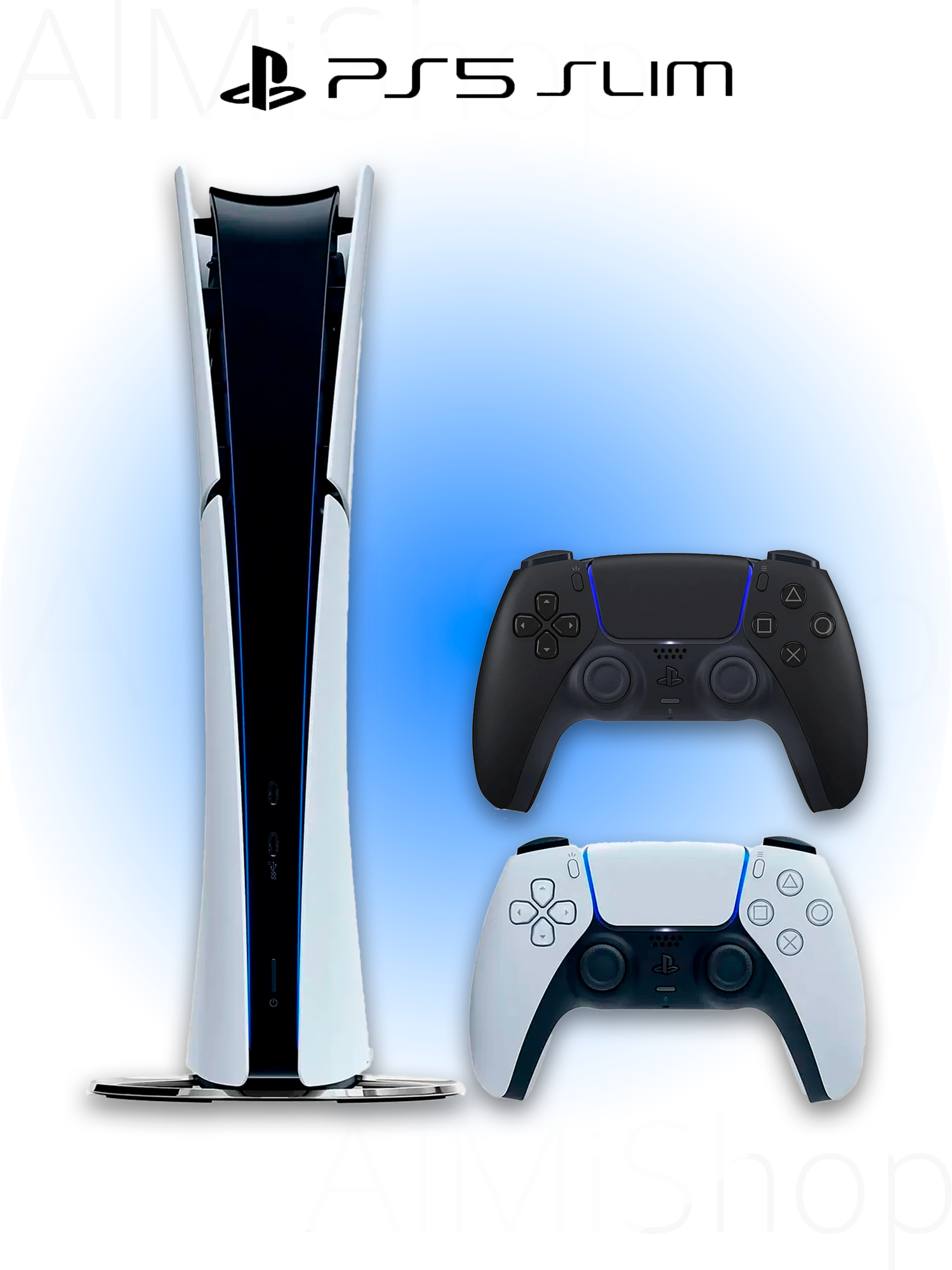 Игровая приставка Sony PlayStation 5 slim DIGITAL (без дисковода), 1TB + 2-й геймпад (черный)