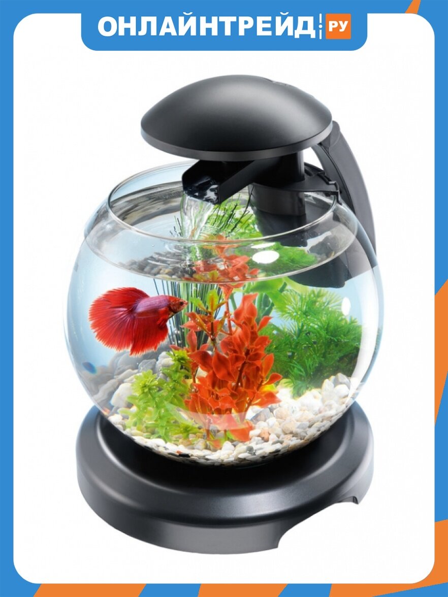 Аквариум Tetra Cascade Globe 6.8 литров, 27,9 диаметр, черный