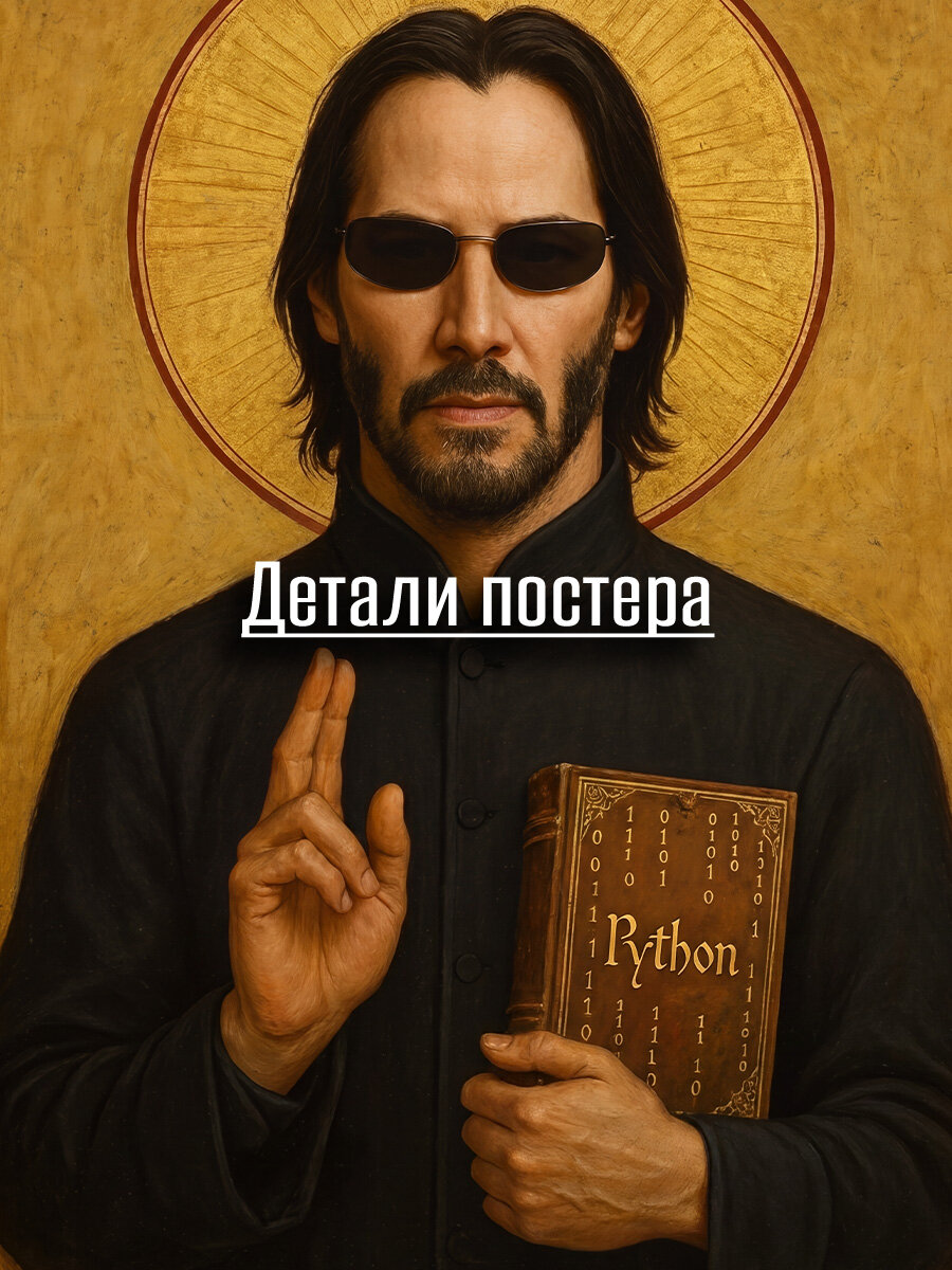 Интерьерный постер "Python разработчик", формат А3 — фото 1