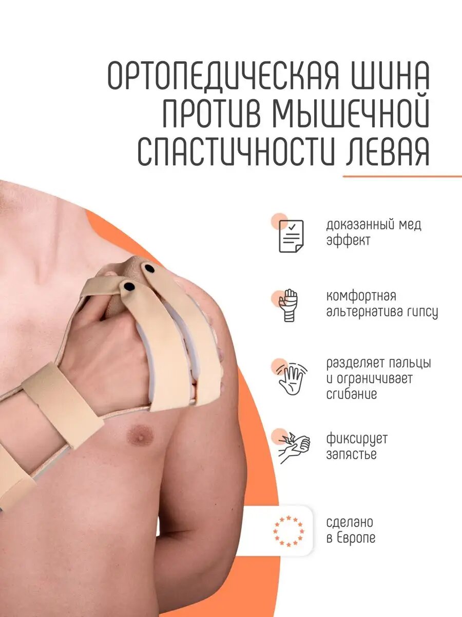 Фиксирующая шина на запястье против мышечной спастичности послеоперационный ортез на кисть ORLIMAN Испания TP-6102