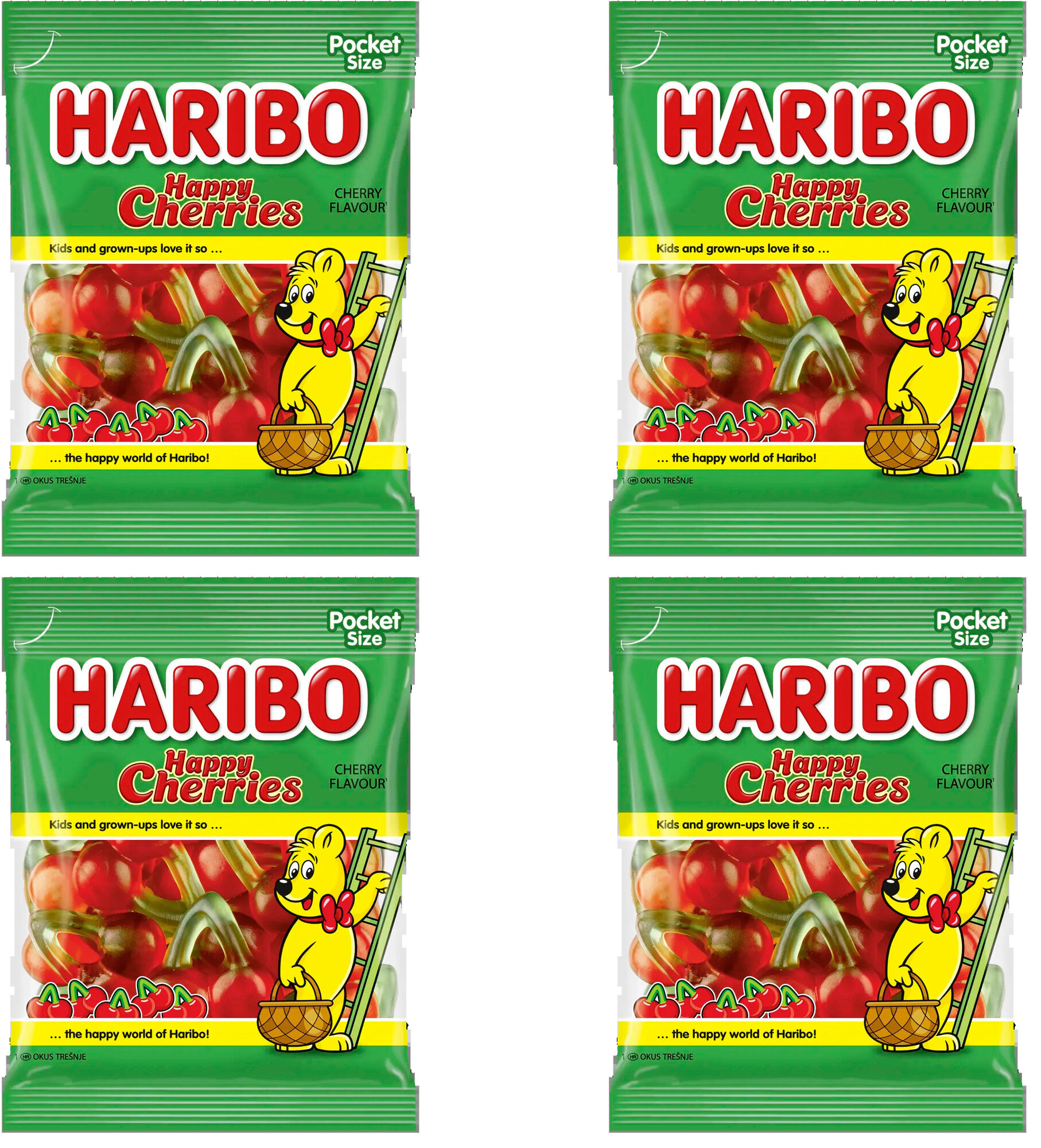 Мармелад жевательный Haribo Happy Cherries (Вишневый вкус) Made in Germany 100 гр. х 4 шт.