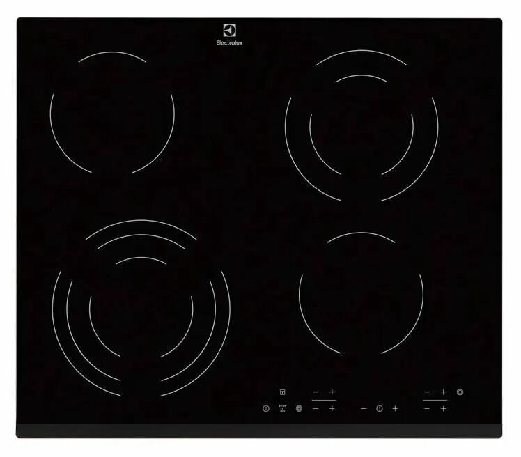 Варочная поверхность Electrolux, электрическая, 4 конфорки, стеклокерамика, цвет черный, (EHF6342XOK)