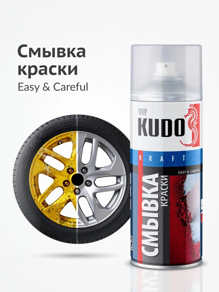 Смывка краски KUDO. Удалитель старой автомобильной краски, аэрозоль, 520 мл