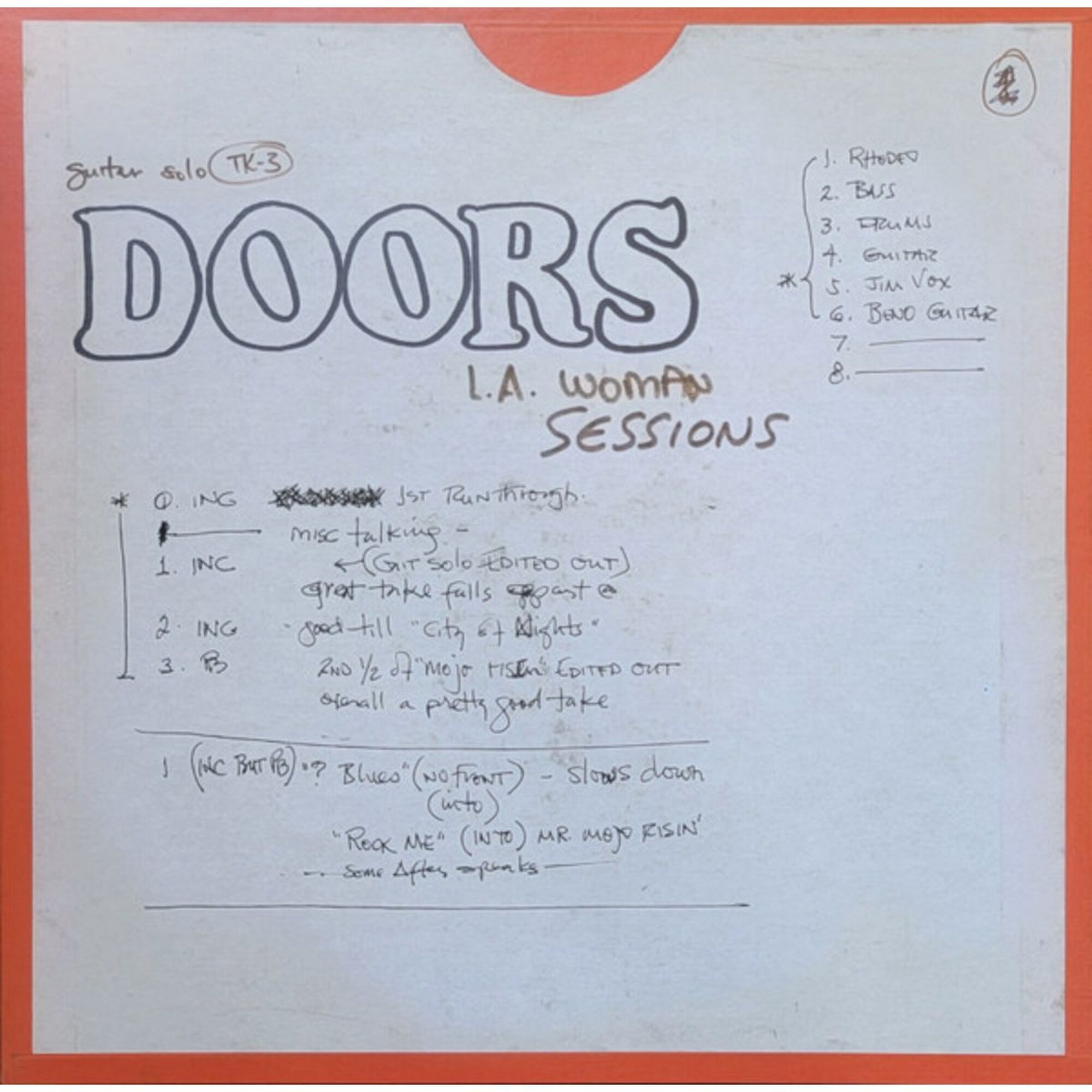 Виниловая пластинка "DOORS - THE. L.A. WOMAN SESSIONS", 4LP, Rhino Records, EU