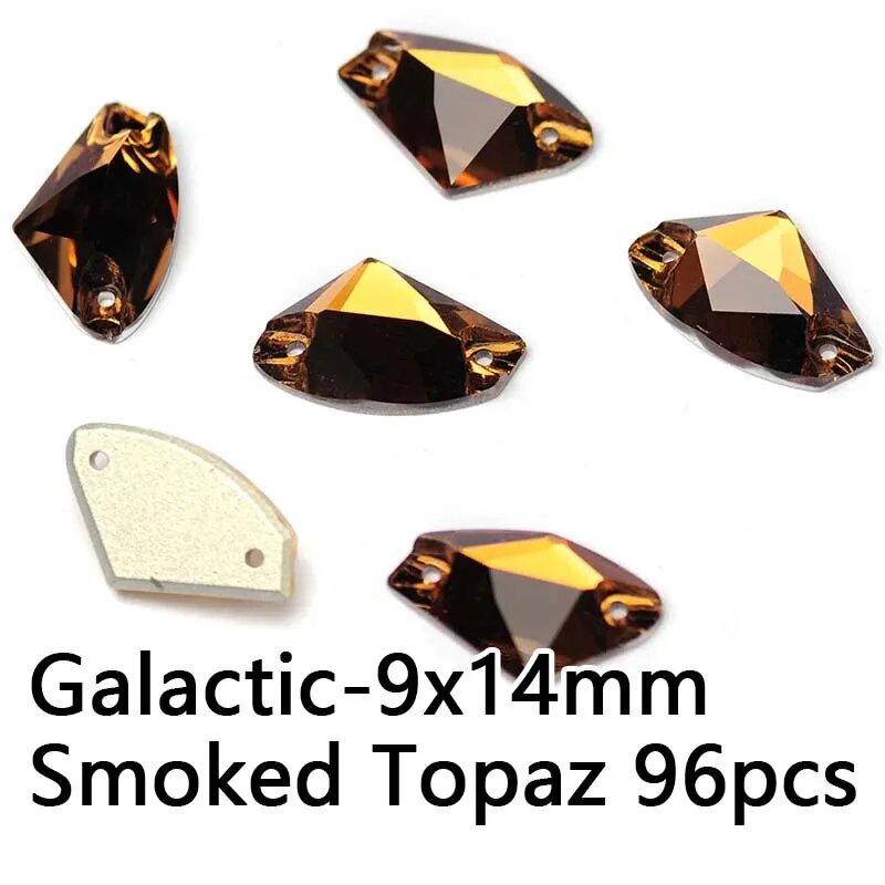 PUBRILEX Дымчатый топаз стразы из хрустального стекла для декора Galactic9x14mm96pcs