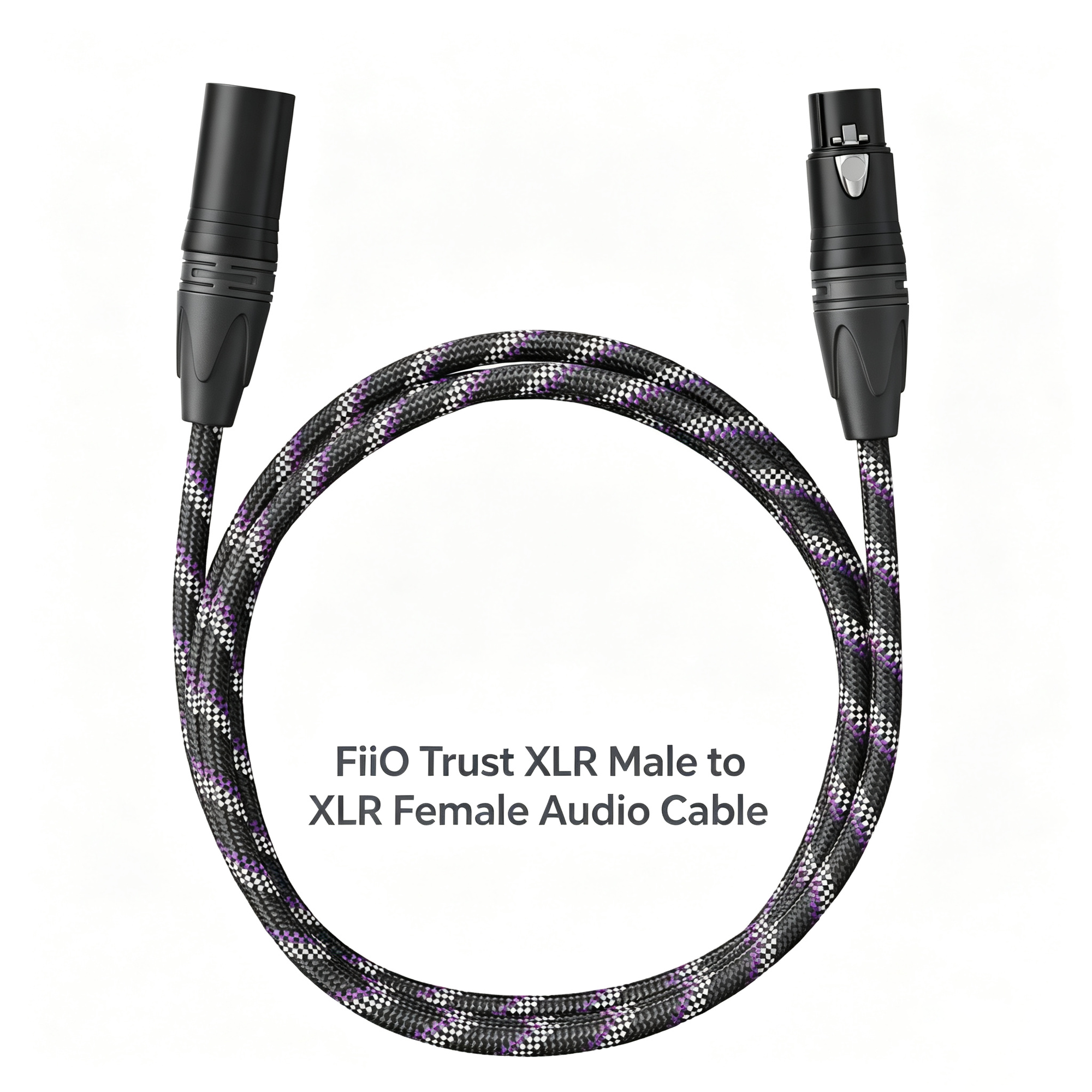 FiiO Trust Аудиокабель XLR мама-папа, посеребренный бескислородный медный провод HiFi, длина 3 фута / 100 см,