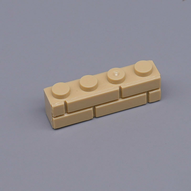 Кирпич 1x4 для совместимых наборов LEGO - цвет слоновой кости, 68 штук, маленькие строительные блоки для сборки