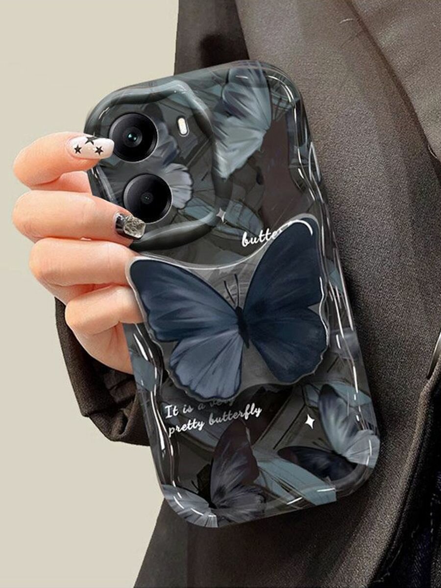 Черный чехол с кронштейном-бабочкой для Poco X7 Pro case Xiaomi Poco X7 Pro 5G, мягкие ударопрочные силиконовые чехлы, чехол для смартфона с защитой камер на Поко Х7 Про аксессуары для телефона защитный силиконовый чехол для смартфона чехол