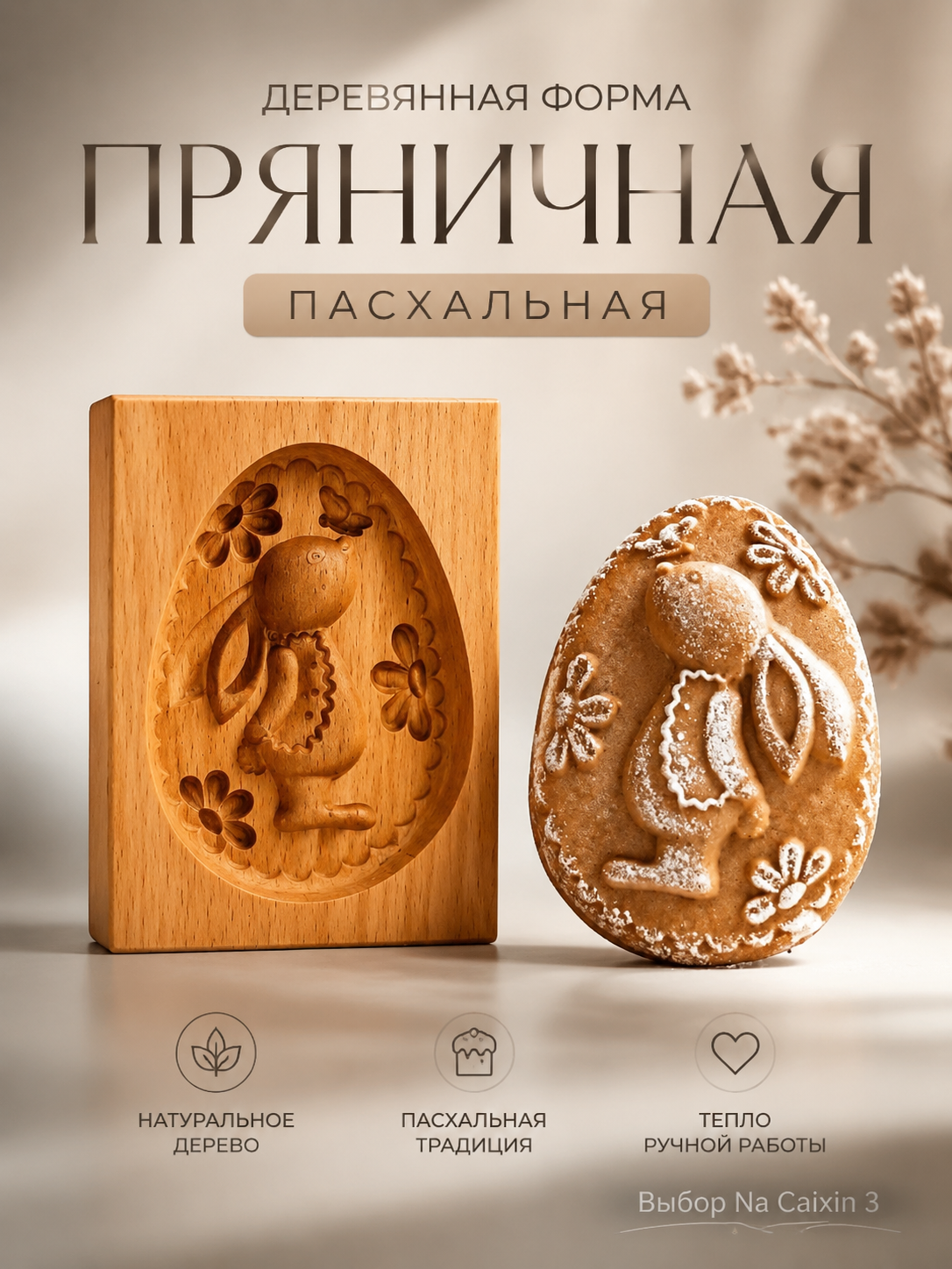 Форма для выпечки "Пряничная доска", круглый, антипригарное покрытие, 1шт