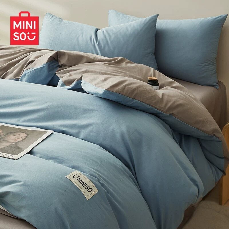 Комплект постельного белья Miniso премиум-класса из четырех предметов, 100% хлопок, новая модель 2026 года,