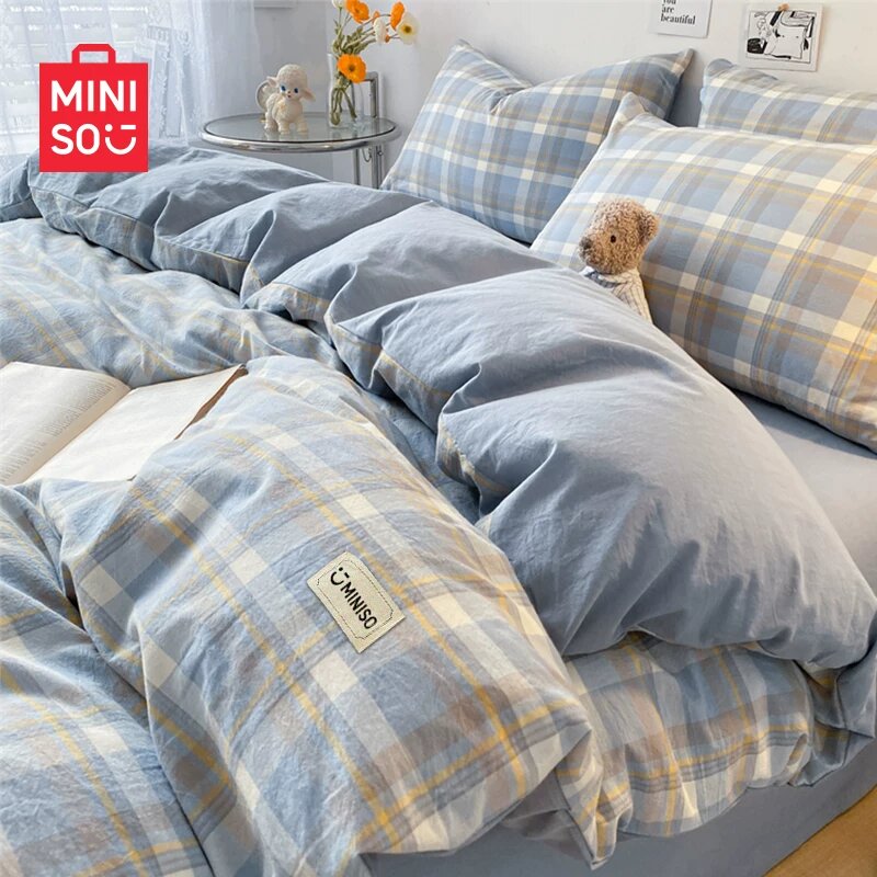 Комплект постельного белья Miniso премиум-класса из четырех предметов, 100% хлопок, новая модель 2026 года,