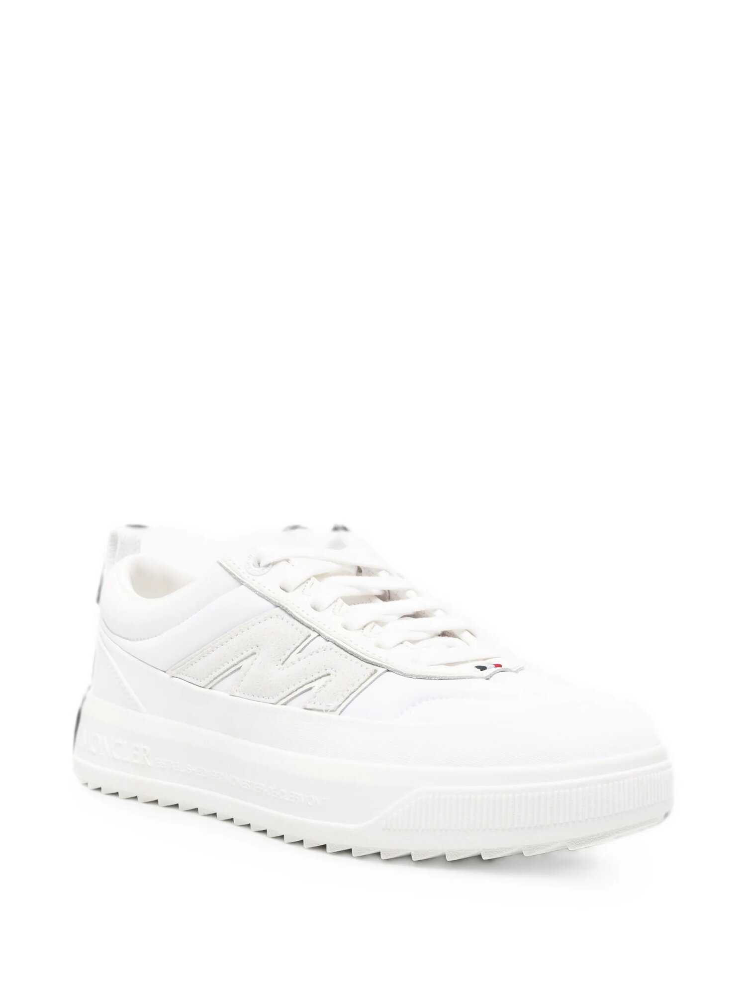 Кроссовки Moncler Logo-embossed ridged-sole sneakers, размер 40, бежевый/белый — фото 1