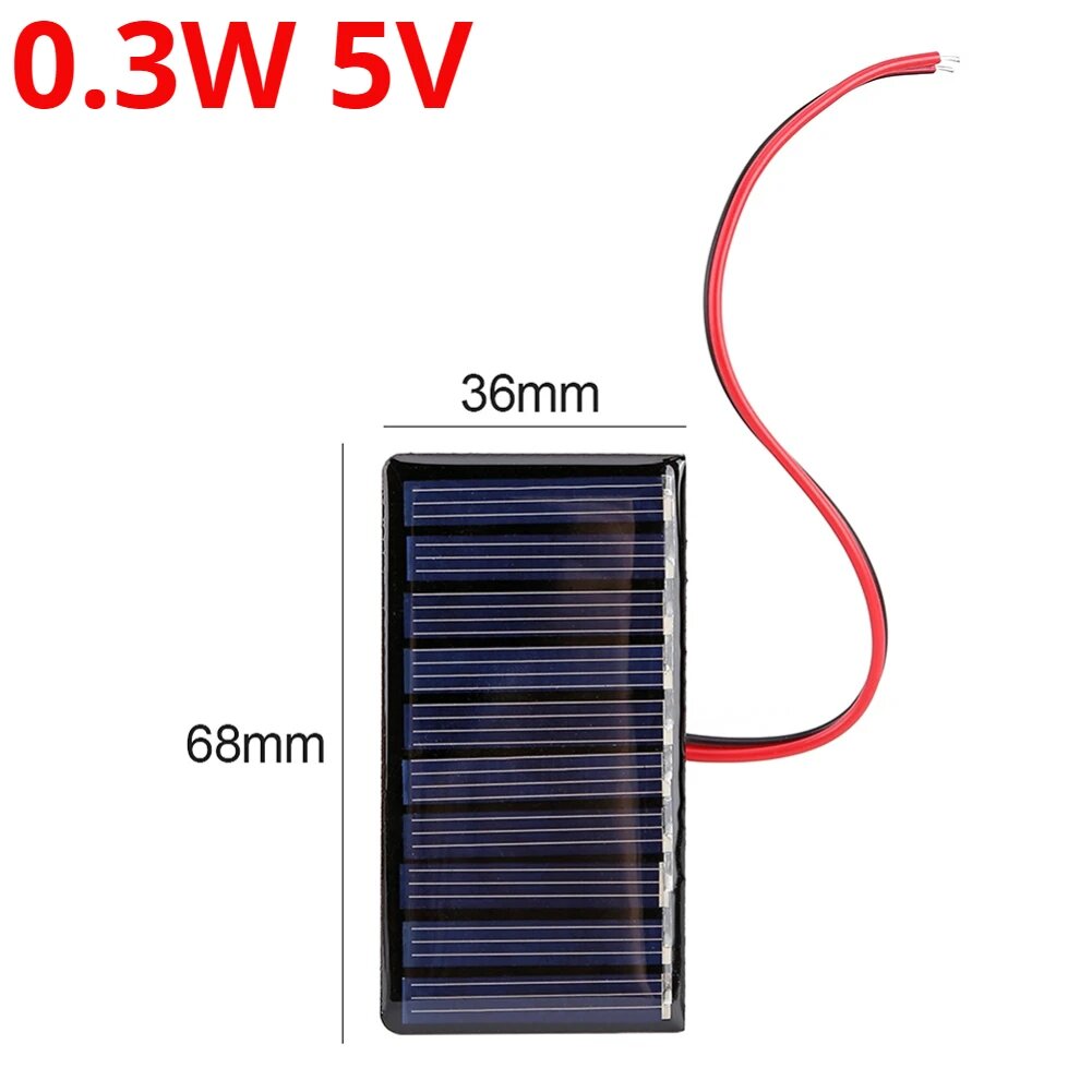 Портативная солнечная панель 3Вт 5В 0.3W 5V