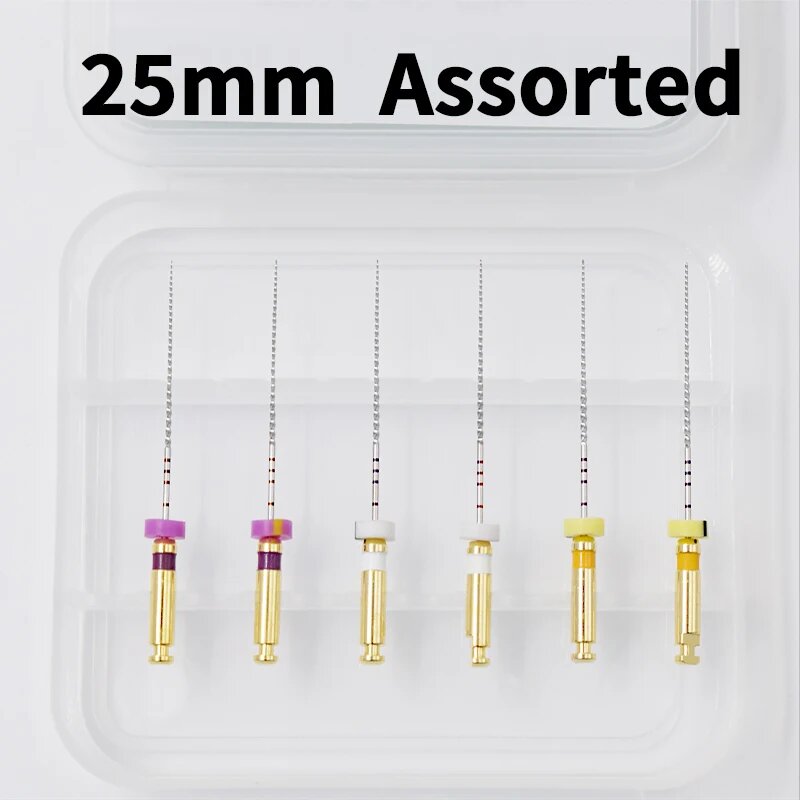 Ротационные эндодонтические файлы Glin 25mm Assorted, 6 шт.