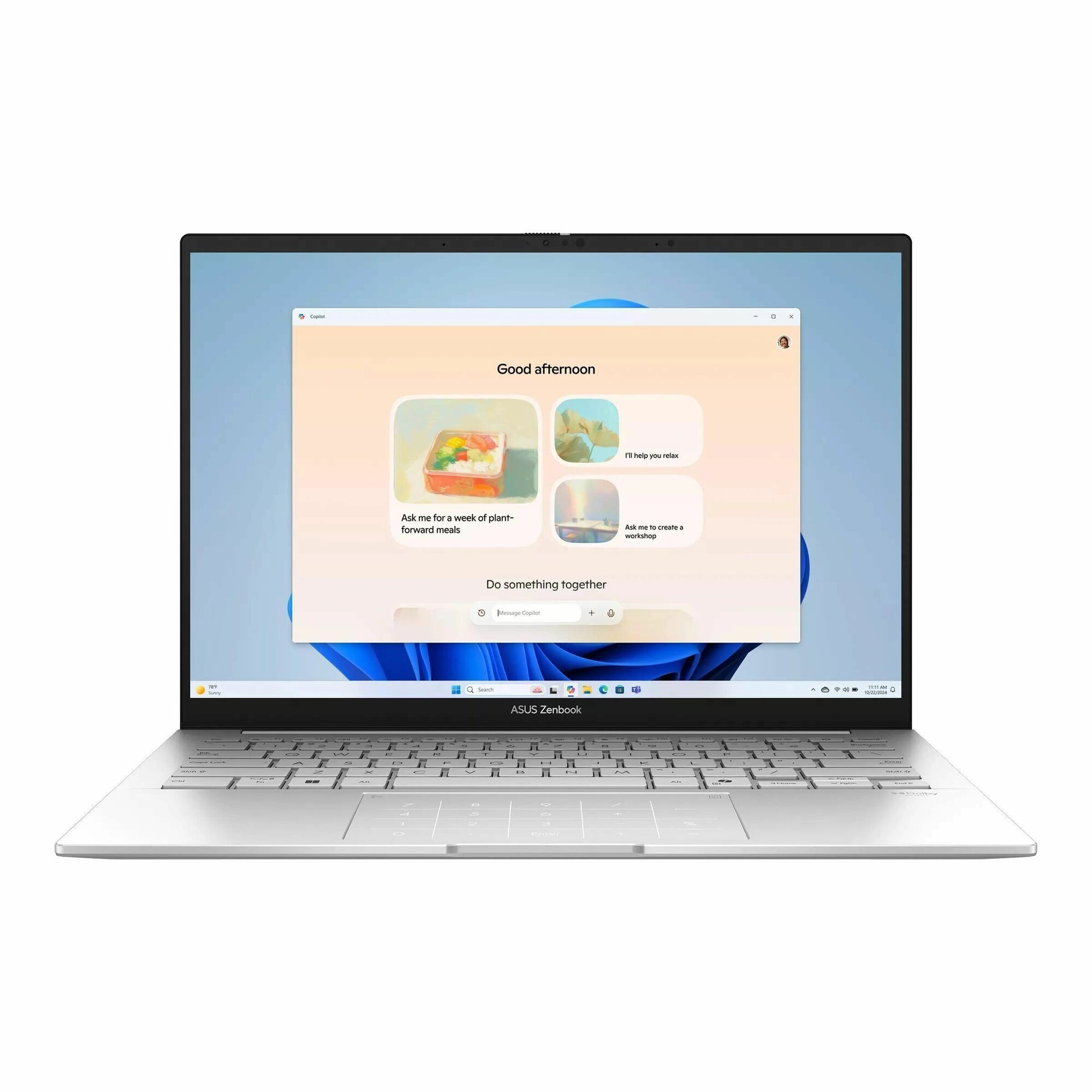 Ноутбук ASUS Zenbook 14 UX3405CA 14" (2880x1800) OLED, Core Ultra 7 255H, 32GB DDR5, 512GB SSD, Intel Arc, Windows 11 Pro, silver (90NB14W2-M01ZP0_Win11P)