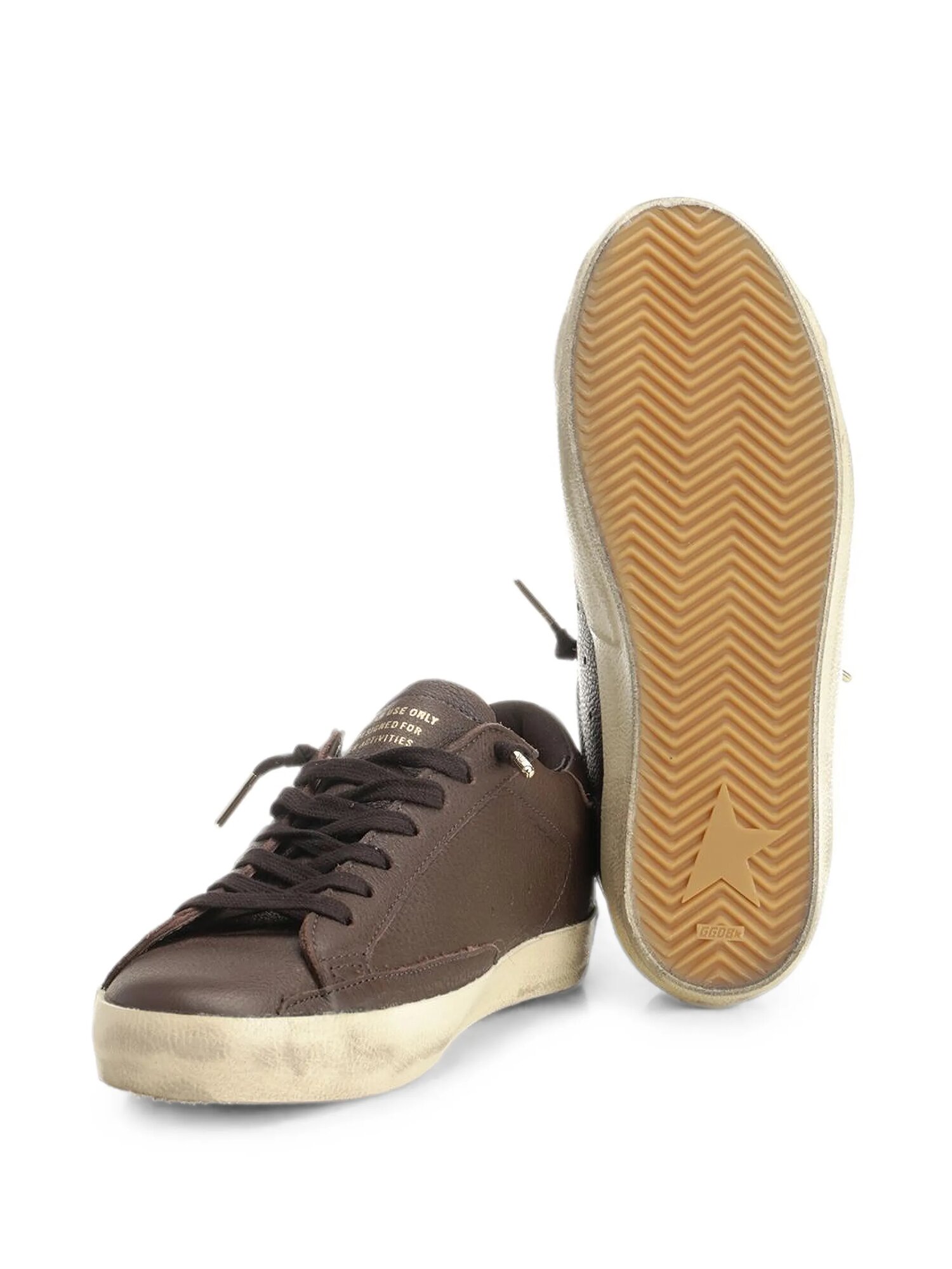 Кроссовки Golden Goose Super Star leather sneakers, размер 42, коричневый/серый/оранжевый — фото 1