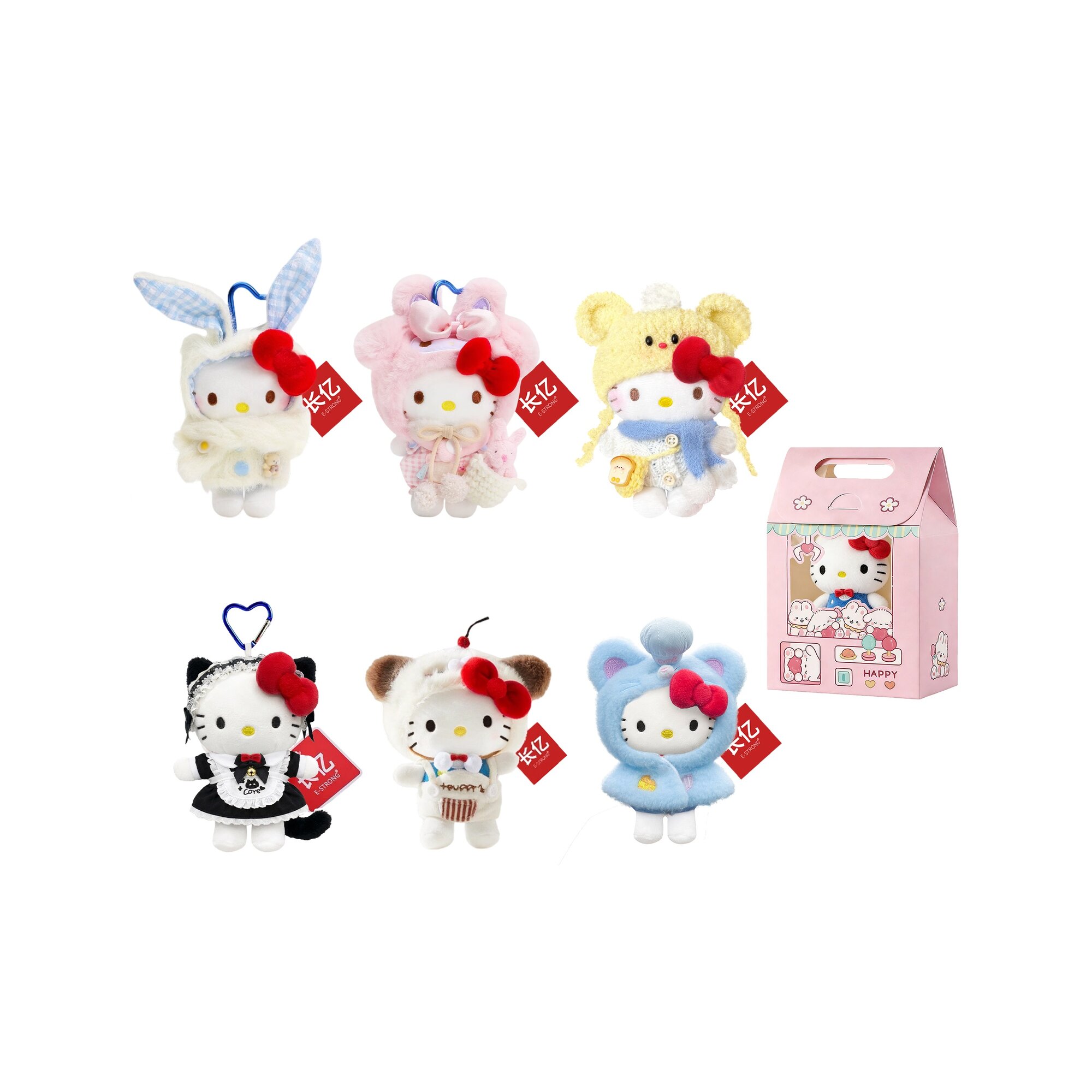 E-STRONG × Sanrio Плюшевый брелок Hello Kitty 13 см