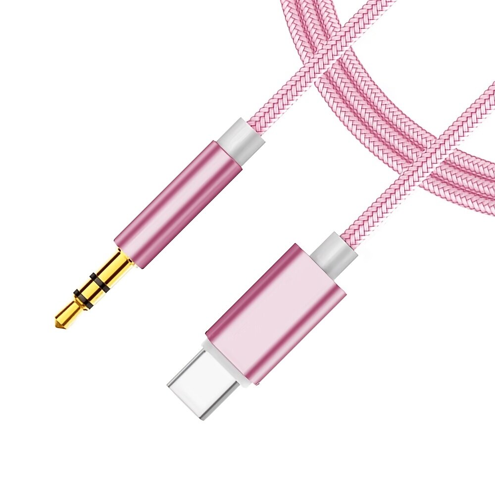 Адаптер USB-C на 3.5 мм Hi-Fi аудио для iPhone 16/15 Pro Max и Android, для автомобиля и дома, Розовое золото
