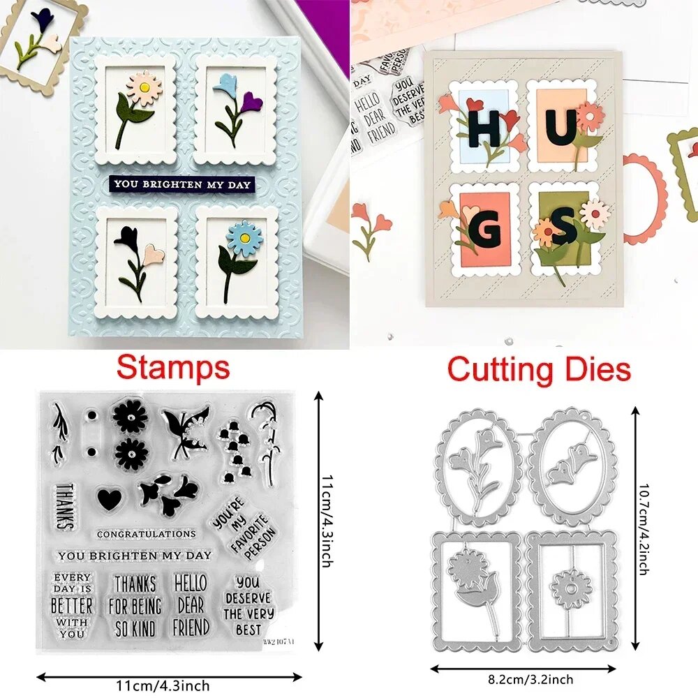 Штамп и вырубные ножи Burst of Blooms для скрапбукинга Only Cutting Dies, 4