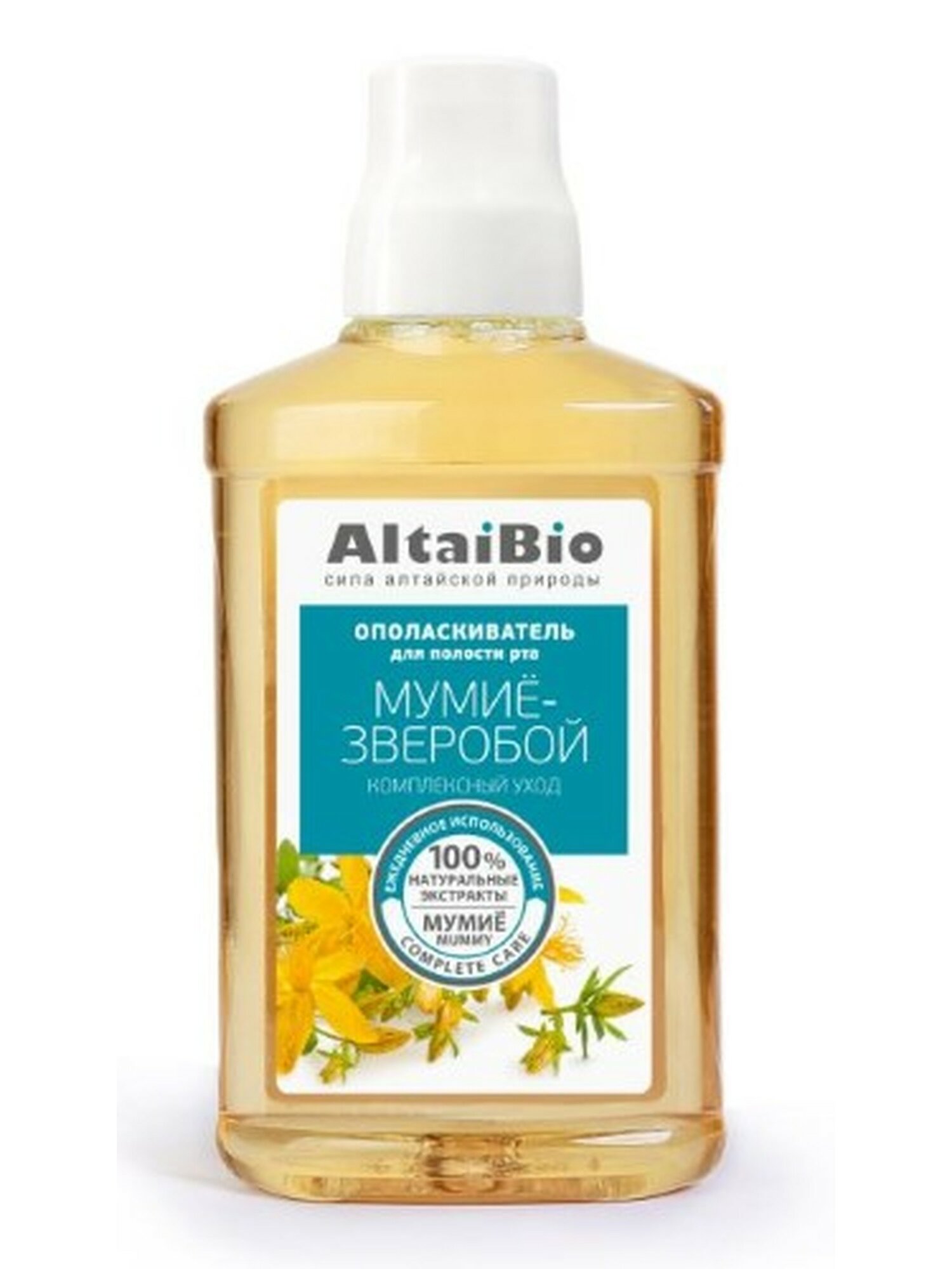 ALTAIBIO ополаскиватель для полости РТА комплексный уход мумие-зверобой 400МЛ