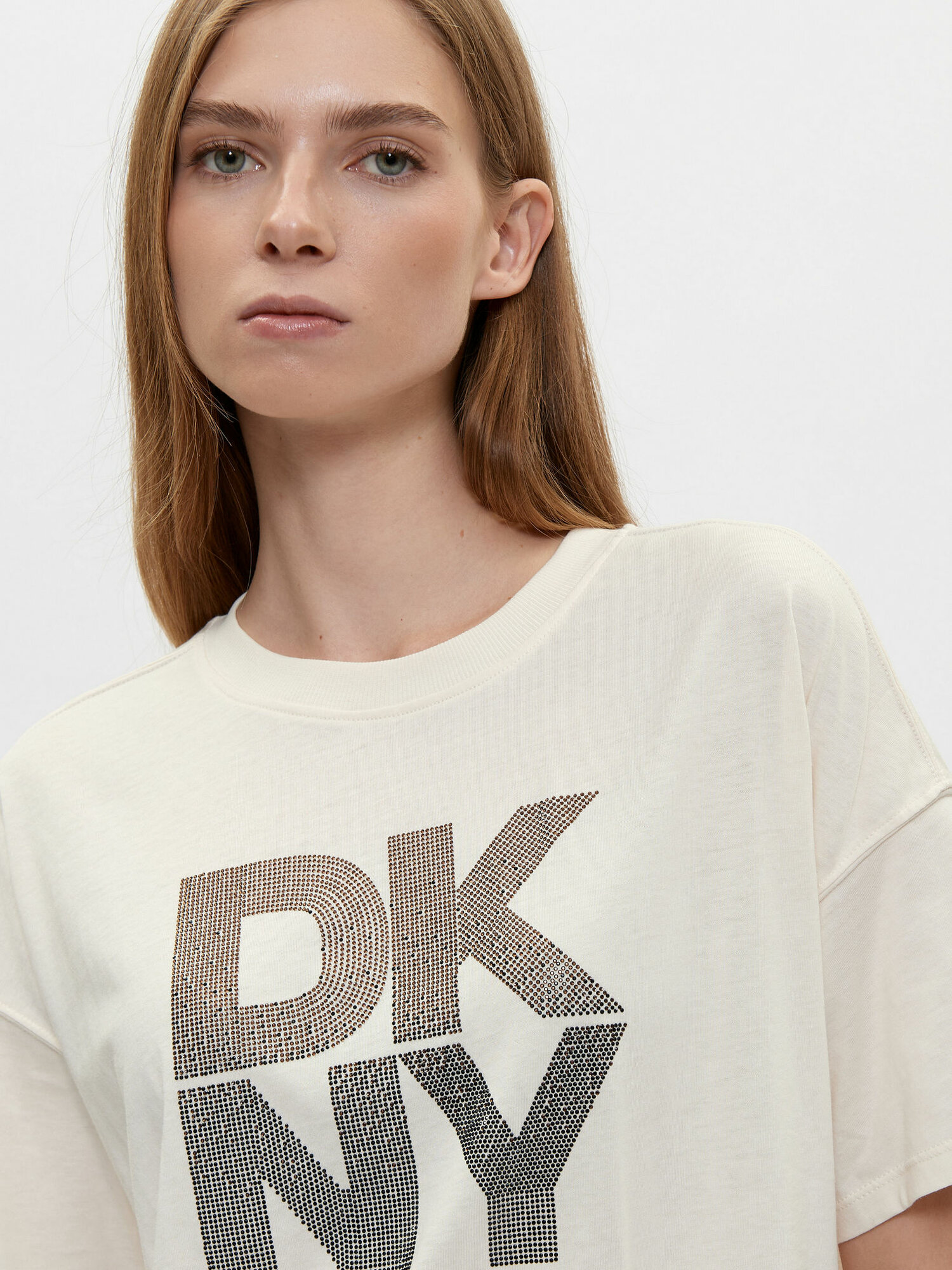 Футболка DKNY, размер M, молочный — фото 1