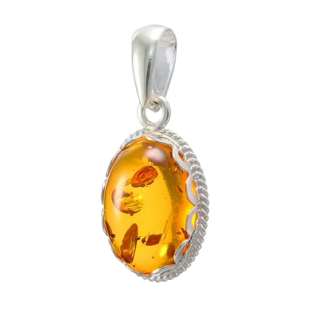 Подвеска, серебро, 925 проба, янтарь