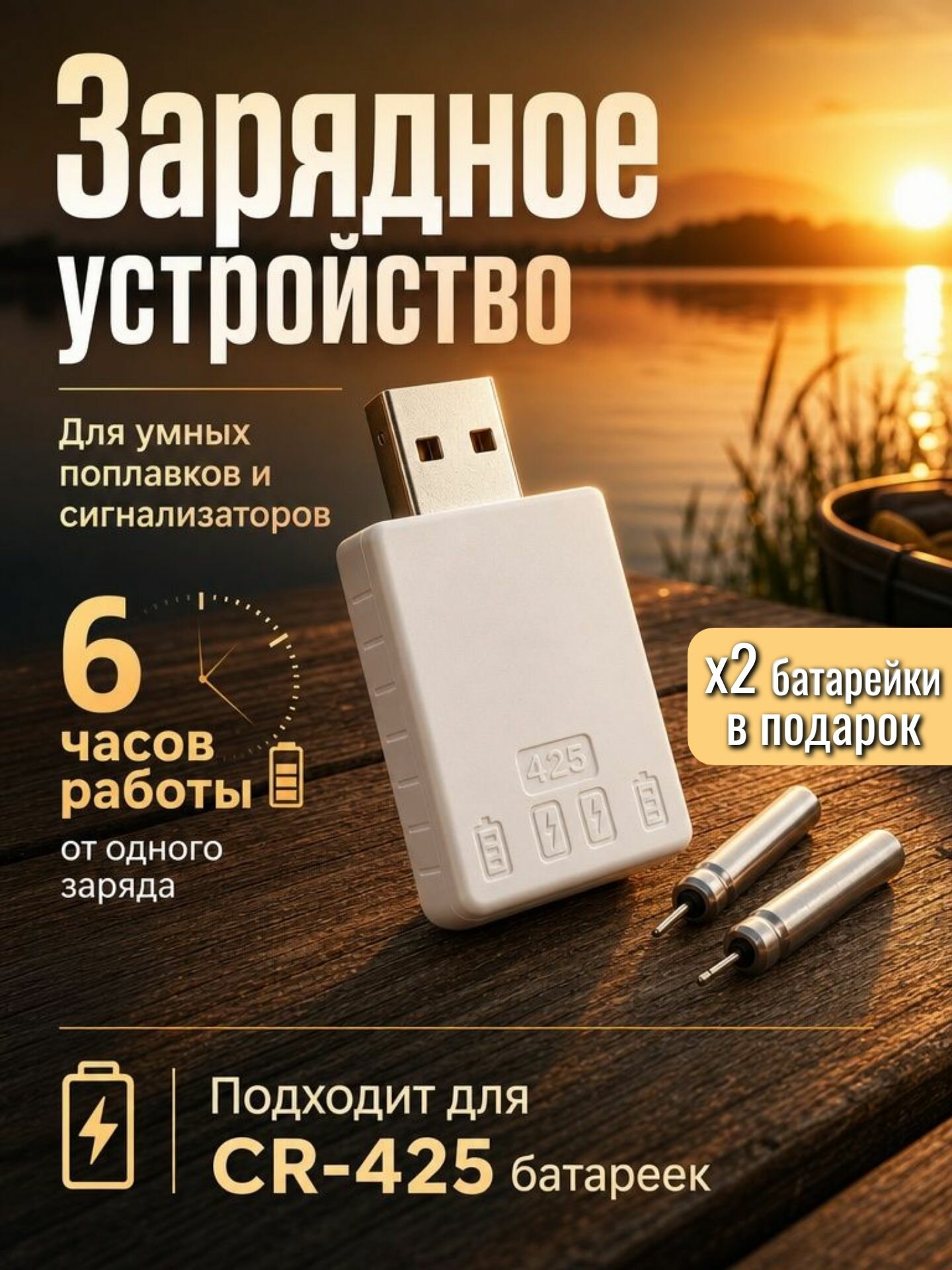 Зарядное устройство для аккумуляторов светящихся поплавков и сигнализаторов
