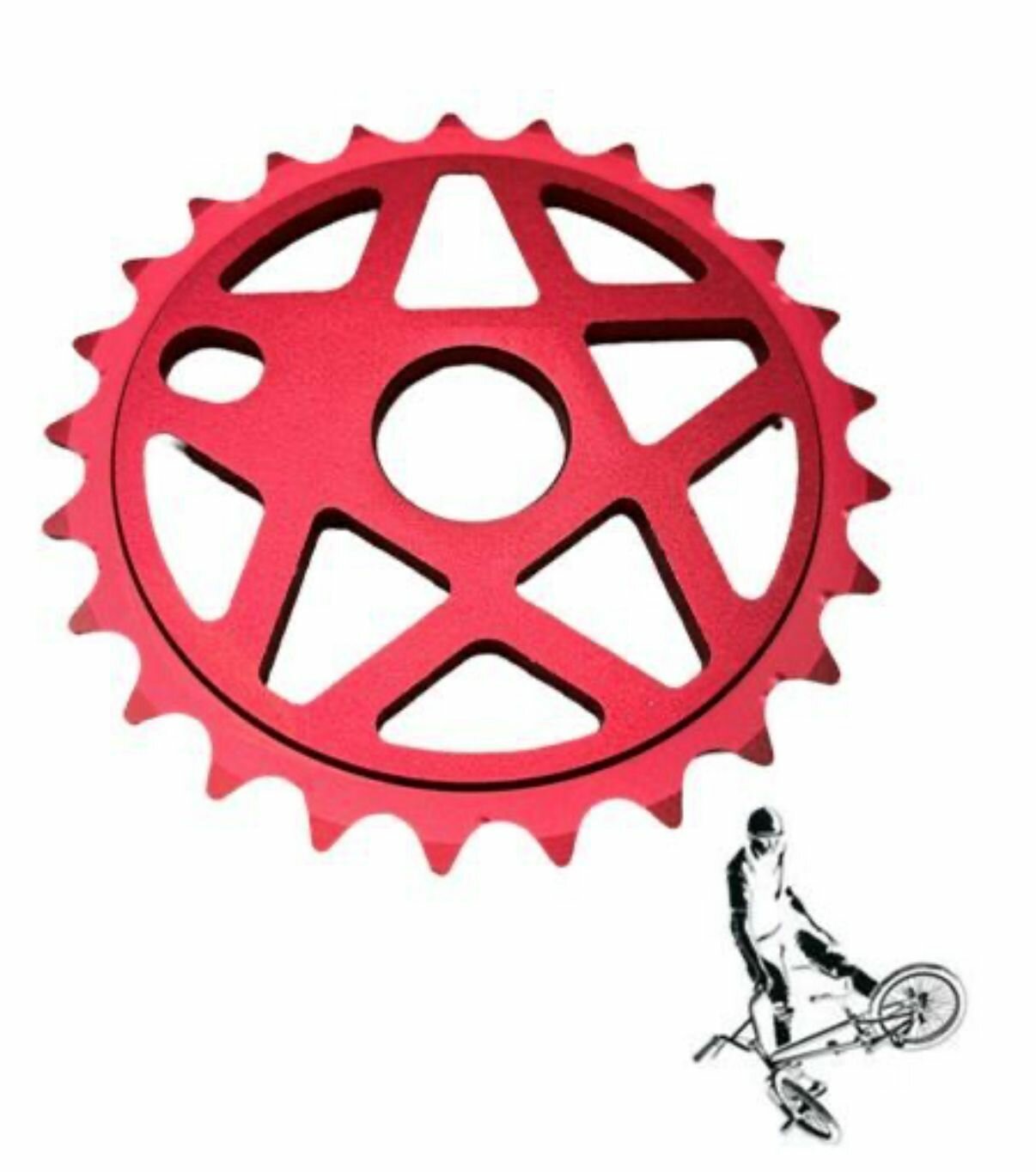 Звезда на BMX, бмх передняя 1/2 х1/8 25Т алюминий красная