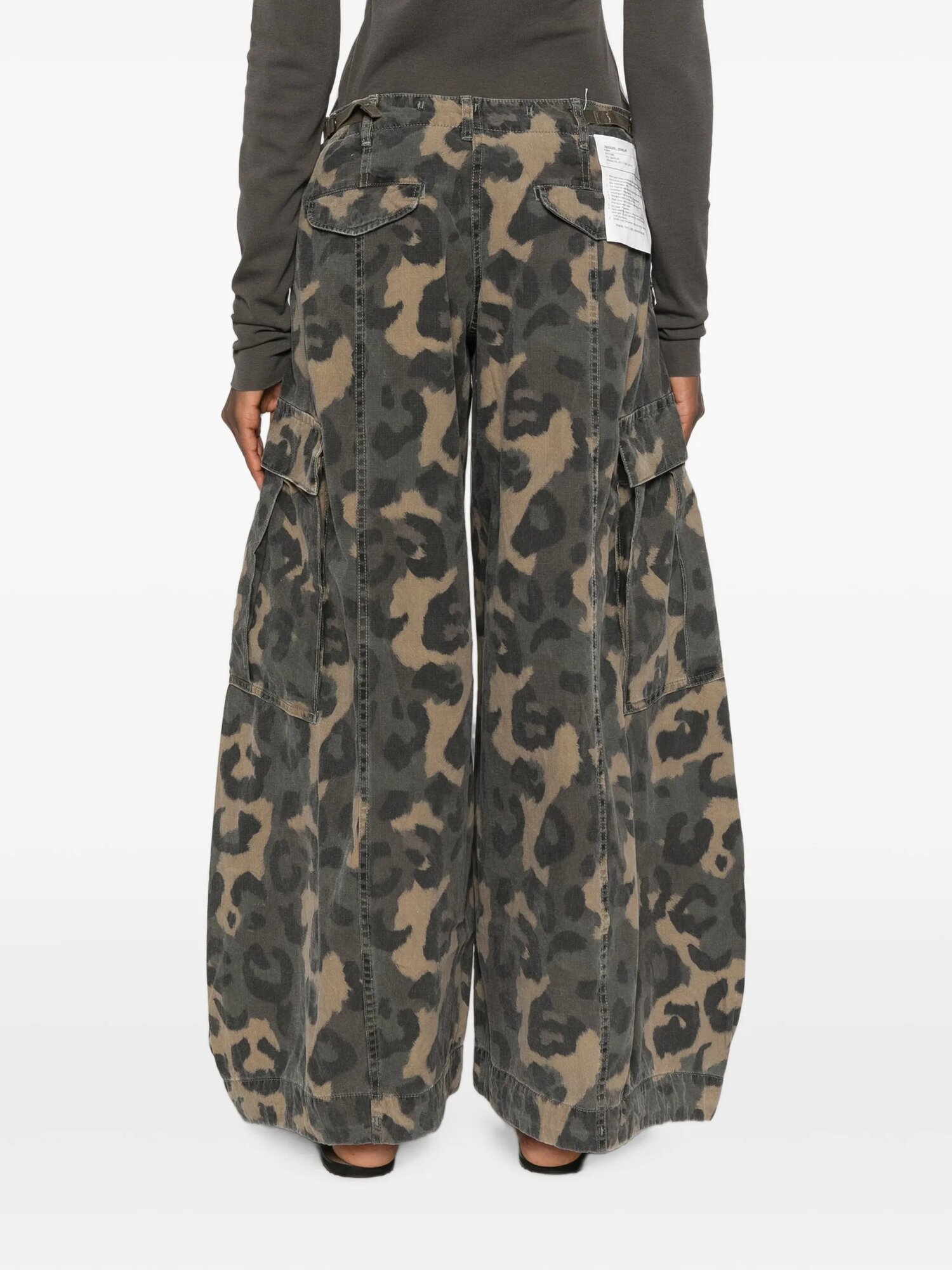 Брюки R13 Leopard-print cotton cargo pants, размер 6 — фото 1