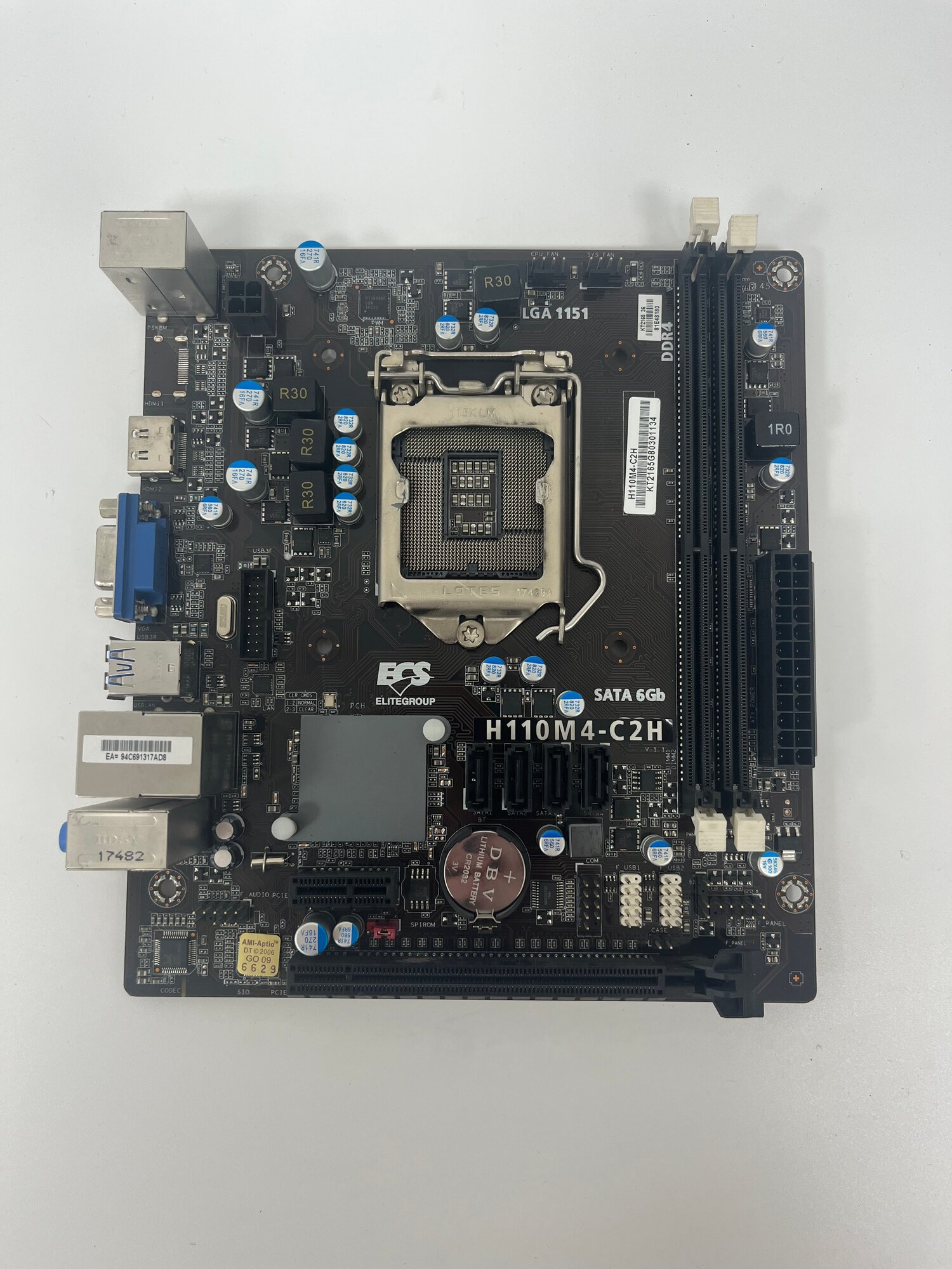 материнская плата ECS H110M4-C2H, разработанная для процессоров Intel с сокетом LGA 1151