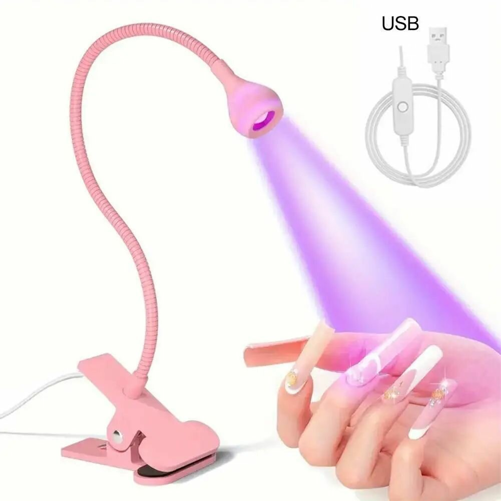 Лампа для маникюра на гибкой ножке, UV/LED, USB, с сенсором, для быстрой сушки гель-лака