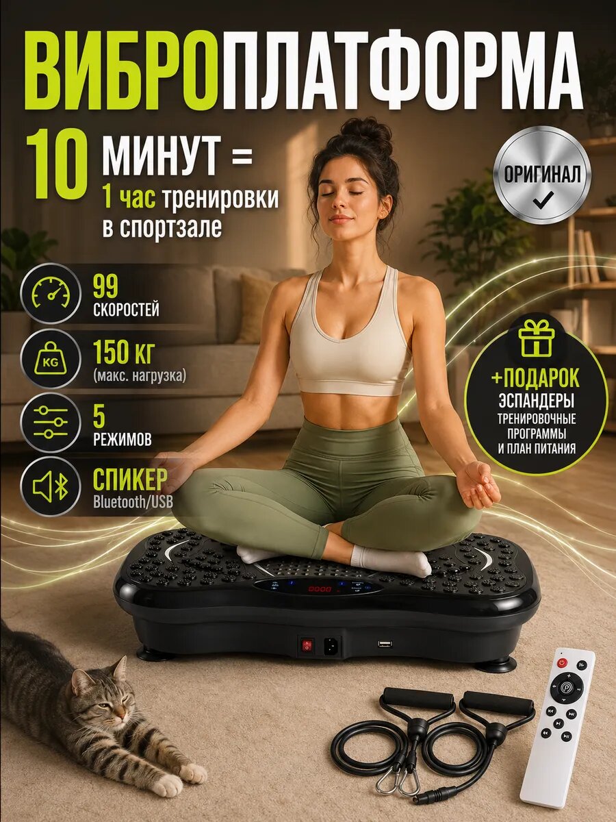 Виброплатформа тренажер для похудения 120 кг