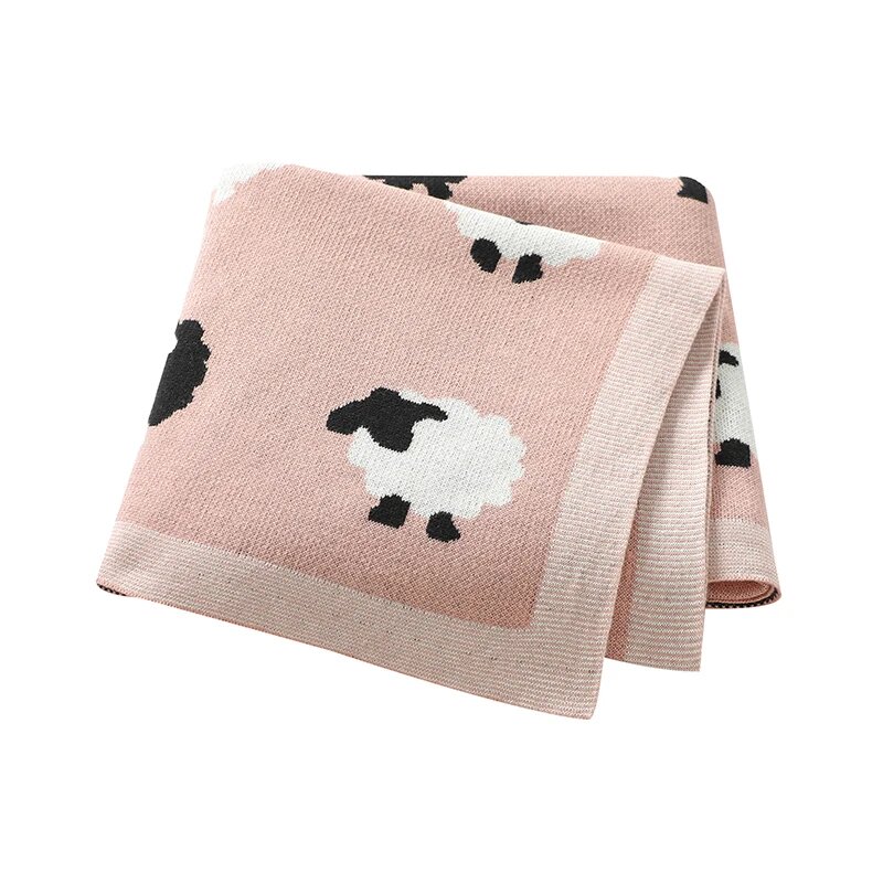Хлопковые вязаные пледы для детей 1-3 лет Розовый, 82W3388