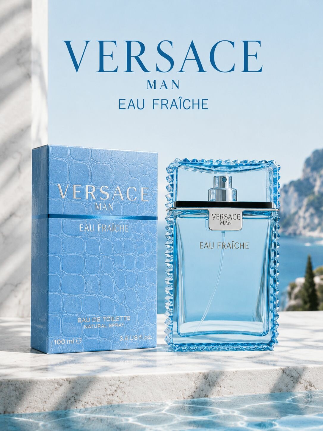Туалетная вода VERSACE Man Eau Fraiche 100 мл. Мужские духи Версачи Мен Фреш Свежий аромат