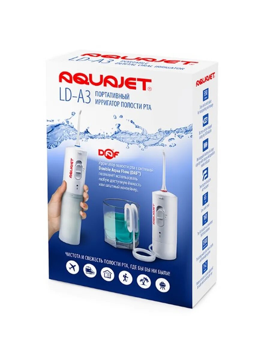 Ирригатор полости рта aquajet ld-a3/серый