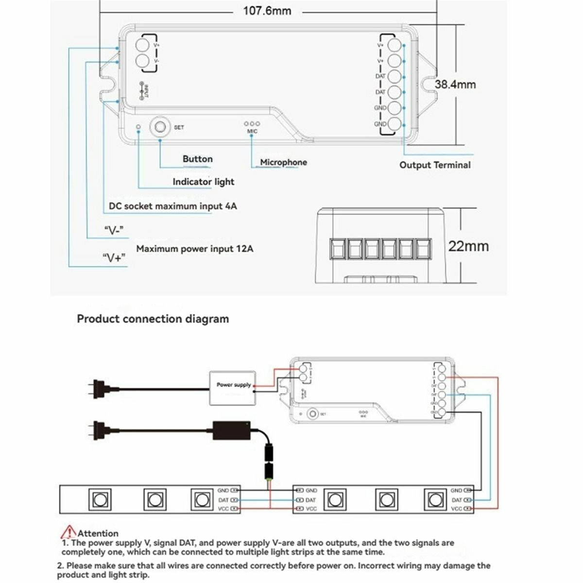 SPI WiFi RGB LED контроллер DR03W Tuya Wifi для WS2811 WS2812B WS2815 Адресная лента Работа-