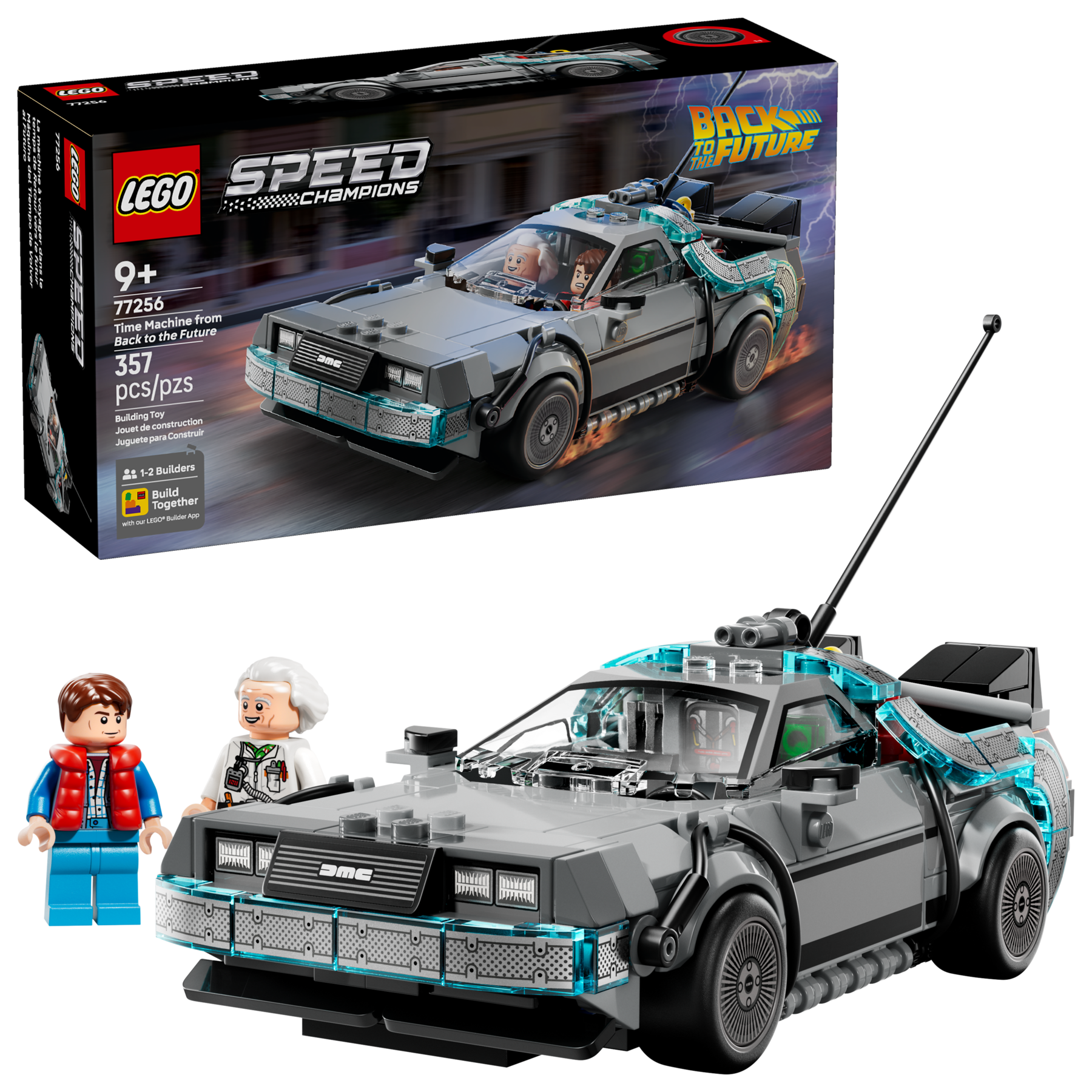 Конструктор LEGO Speed Champions DeLorean DMC-12 из фильма «Назад в будущее» 77256, 357 детали, от 9 лет