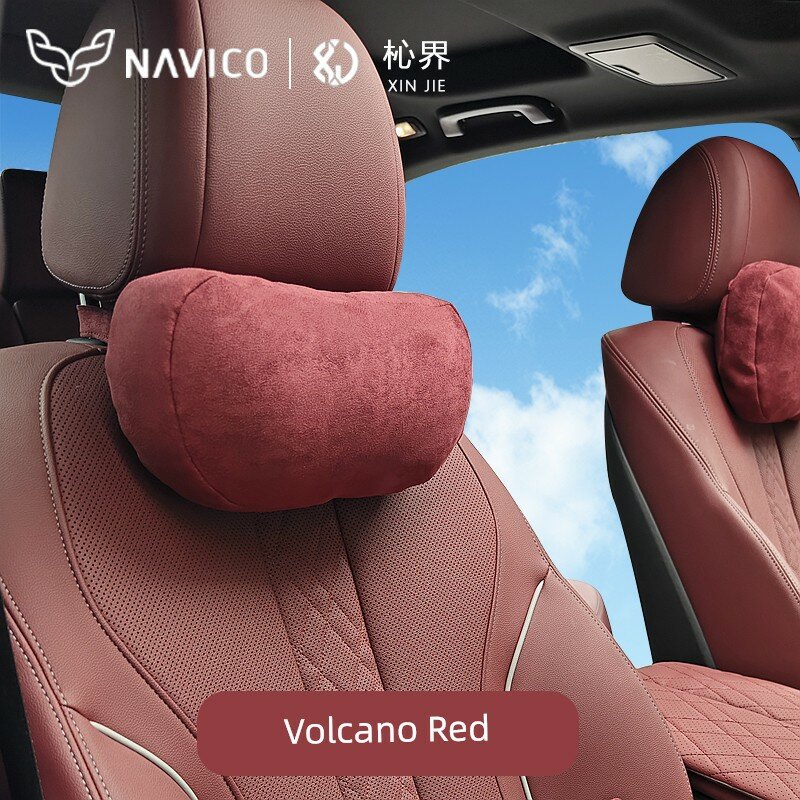 NAVICO Вулканический красный автомобильный подголовник, 1 шт, эргономичная поддержка шеи, мягкий комфорт в виде облака