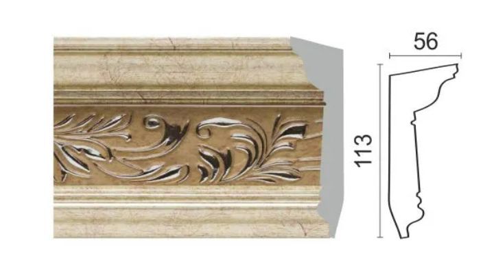 Карниз Dekor-Dizayn D129-59 Афродита Д2400хВ113хТ56/Декор Дизайн.