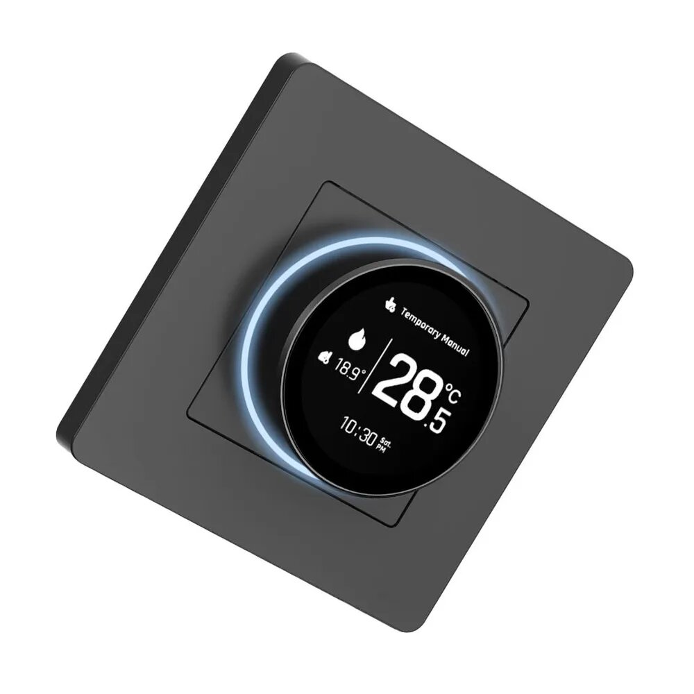 1 черный термостат для подогрева пола с ручкой zigbee для умного дома-водяной теплый пол GA
