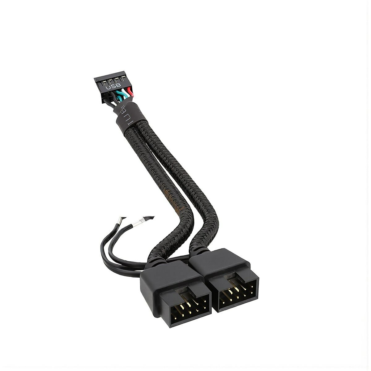 Разветвительный кабель USB 2.0 9pin для материнской платы, экранированный с прочной оплеткой для подключения клавиатуры мыши внутри ПК белый