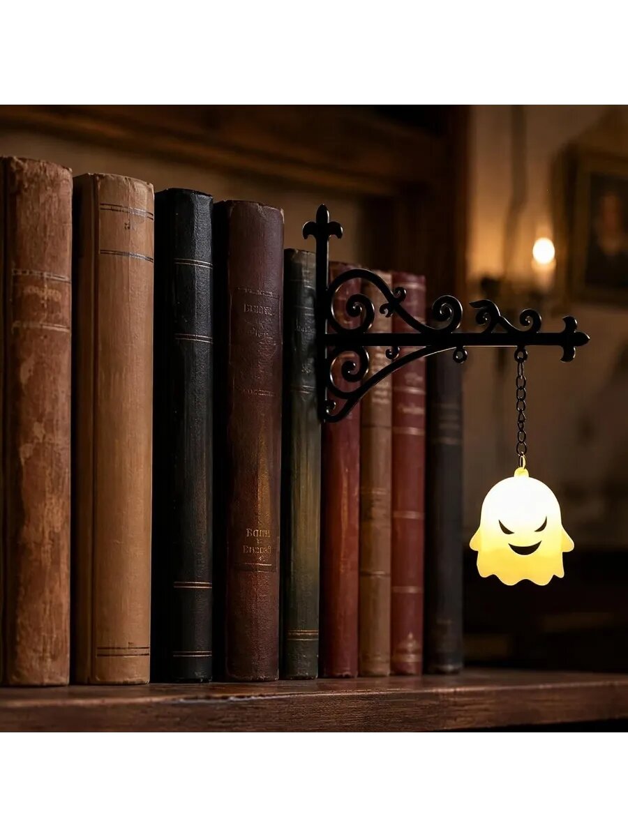 Держатель для книг со светильником металлический упор