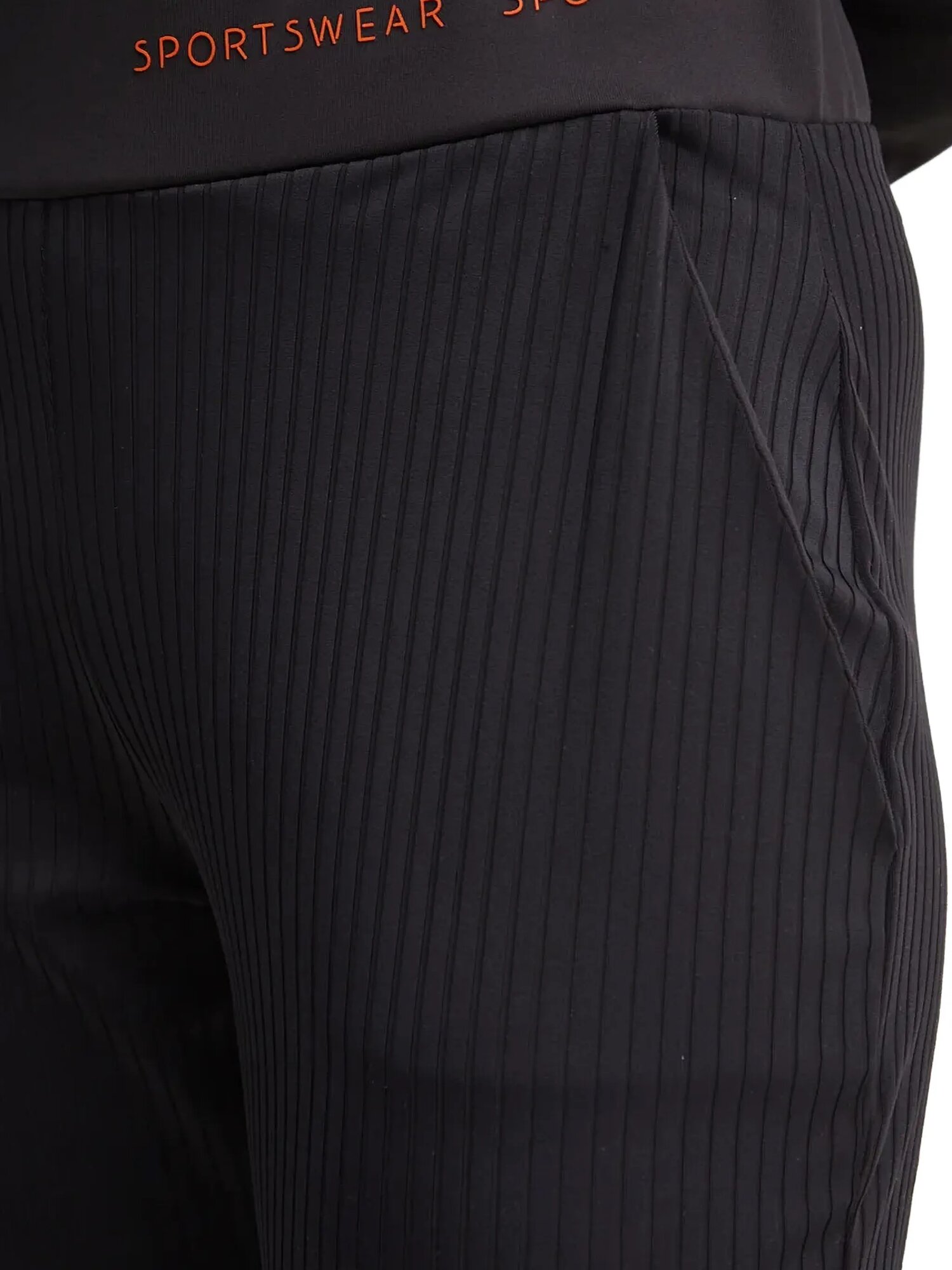 Брюки Sportalm Ribbed-knit cargo pants, размер 40, черный — фото 1