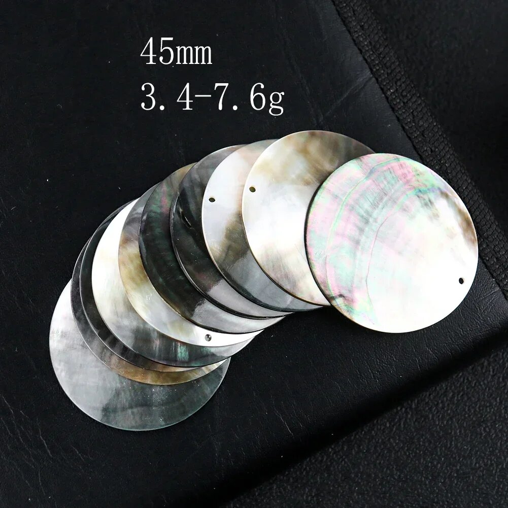 Натуральные черные ракушки для бижутерии 2 шт. 2PC 45mm