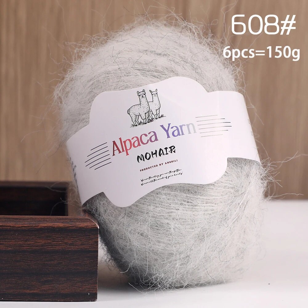 Набор пряжи из альпаки и мохера для вязания 608