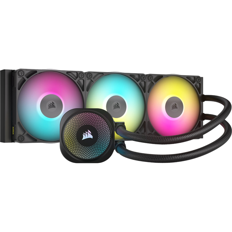 Система жидкостного охлаждения/ Water Cooling System Corsair iCUE LINK TITAN 360 RX RGB (360mm, Black, RGB/ Fans: 3x120mm, 73.5CFM, 36dBA, 2100RPM/ S: 1851, 1700, AM5, AM4) CW-9061018-WW