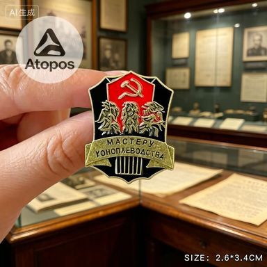 Значок коллекционныйyu Эмалевый значок Мастеру коноплеводства