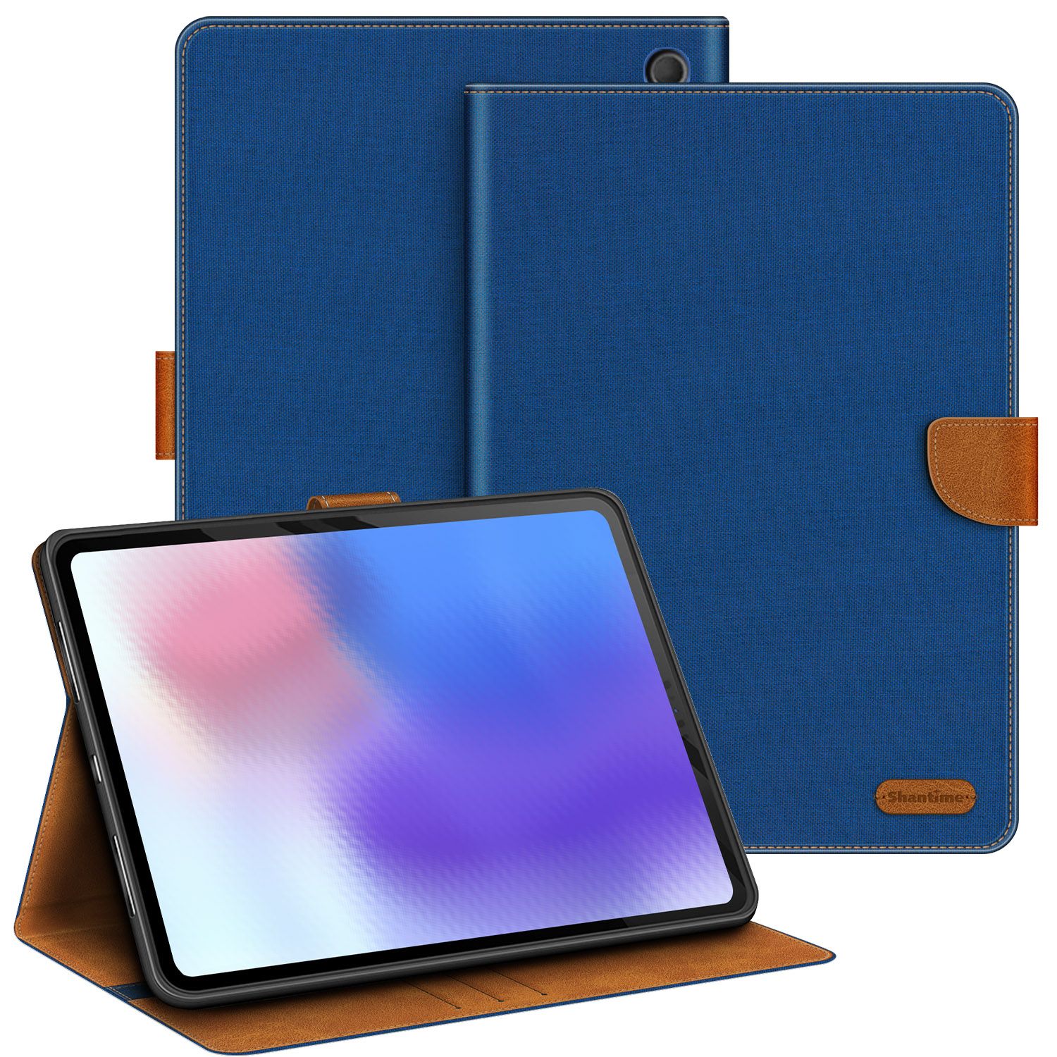 Чехол-книжка для Amazon Fire Max 11 11.0 2023, защитный кожаный чехол с подставкой, мягкая обложка для планшета, защита экрана и корпуса от царапин синий