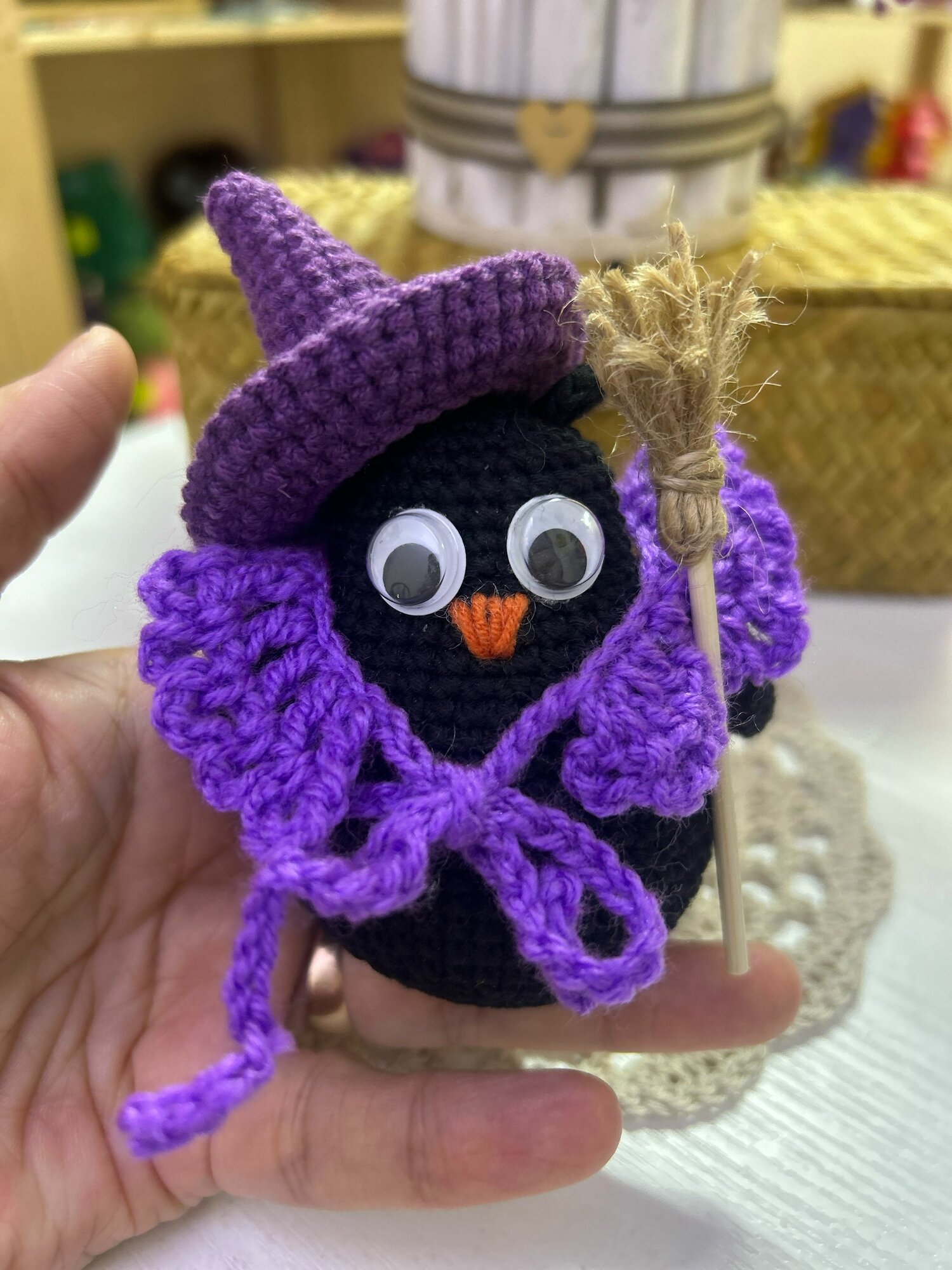 Вязаная игрушка Сова. Игрушка ручная работа. Птица. Хеллоуин